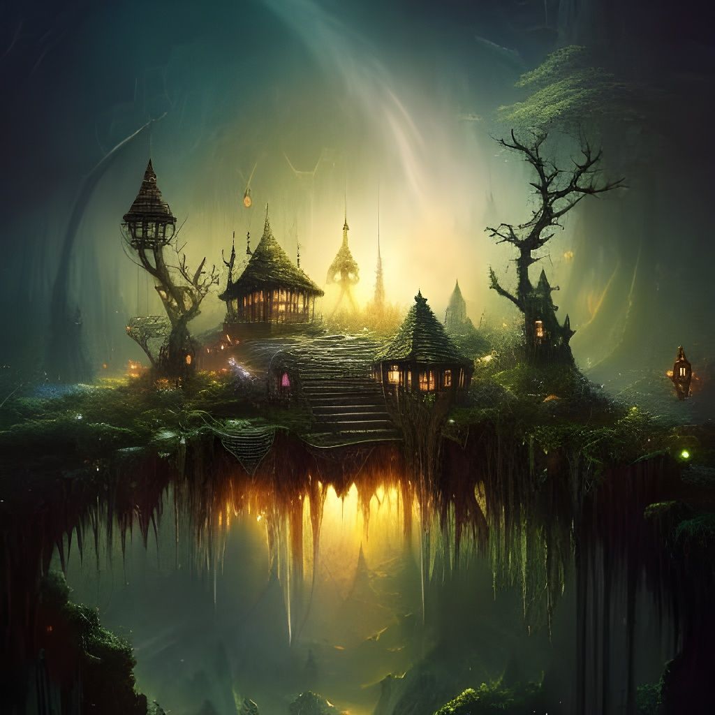 Dreamcore underground village - AI Generated Artwork - NightCafe Creator