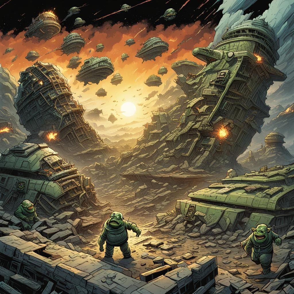 Earth being destroyed by a Vogon Constructor Fleet - AI Generated ...