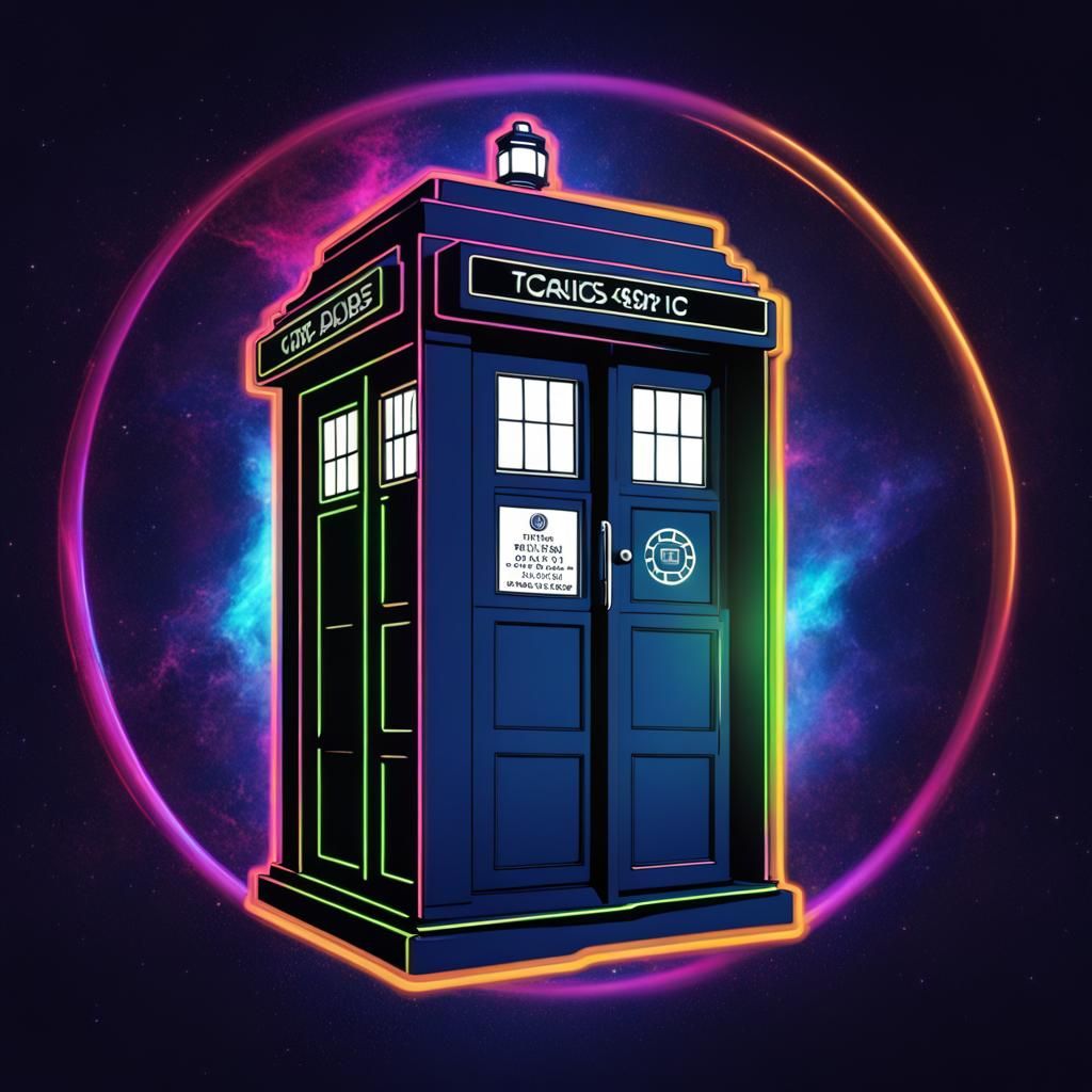 TARDIS x retro neon - AI Generated Artwork - NightCafe Creator