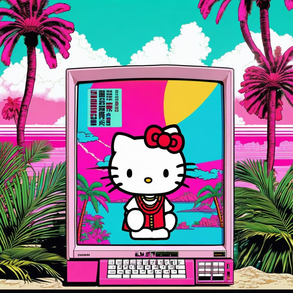 Hello Vaporwave - AI Generated Artwork - NightCafe Creator