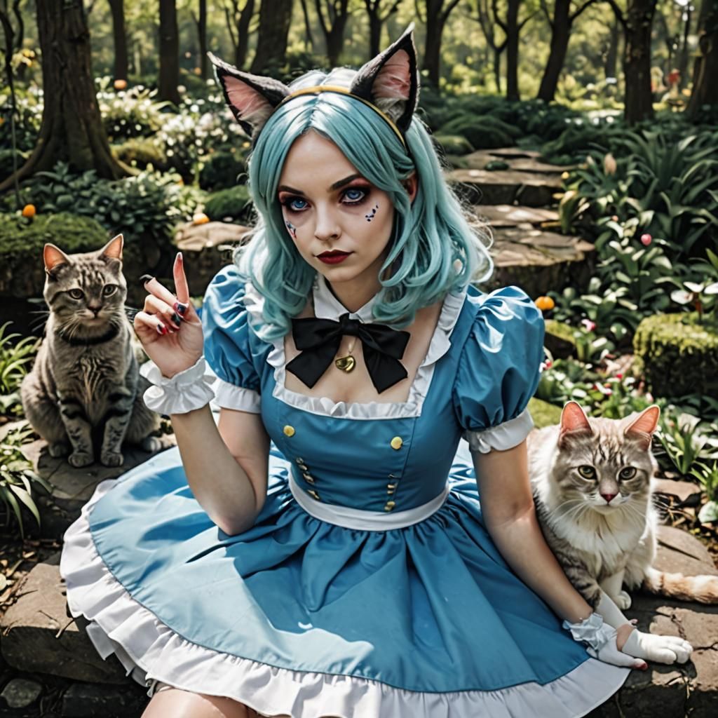 cosplay Alice in wonderland cat girl - AI Generated Artwork - NightCafe ...