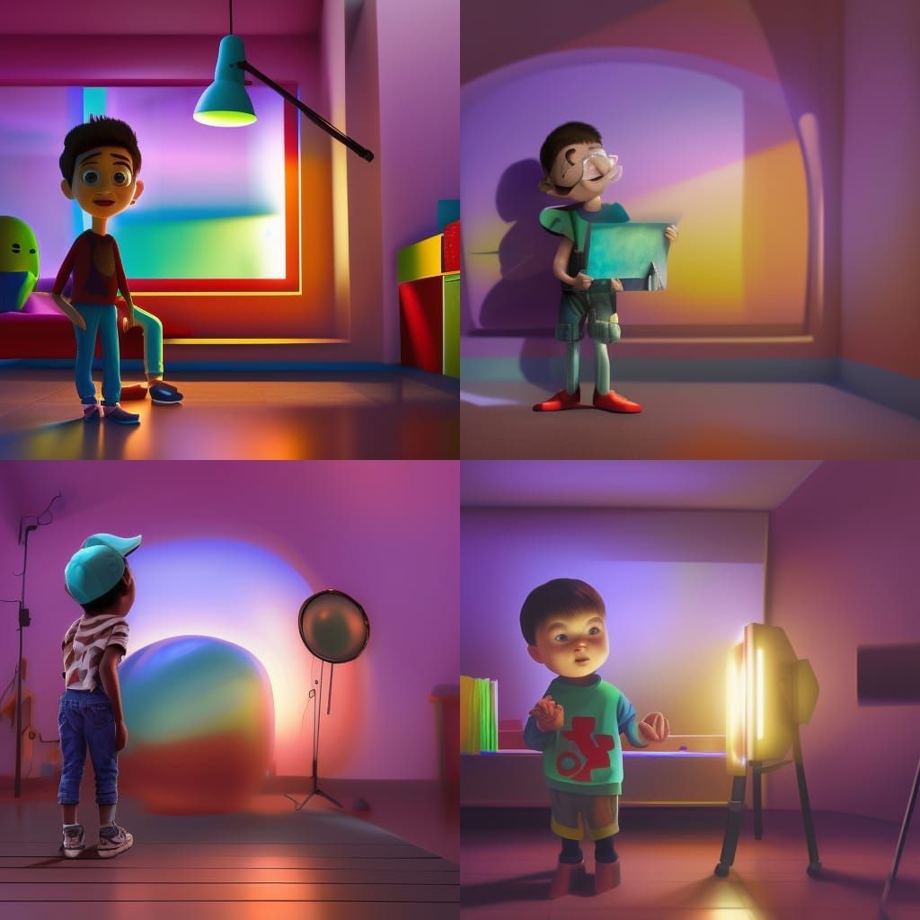 A boy ready for YouTube video shoot and have studio - AI Generated ...