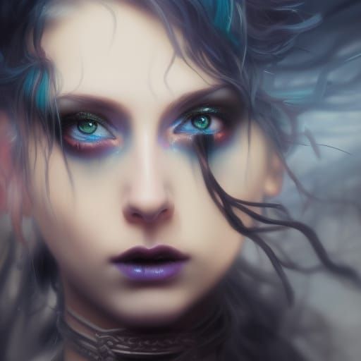 Ethereal Gothic Young lady with witchy vibes and Wiccan vibes and ...