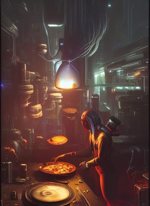 Alien cooking - AI Generated Artwork - NightCafe Creator