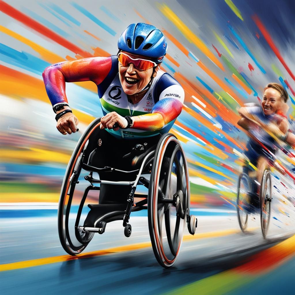 Tanni Grey-Thompson winning a wheelchair race at the Paralympics - AI ...