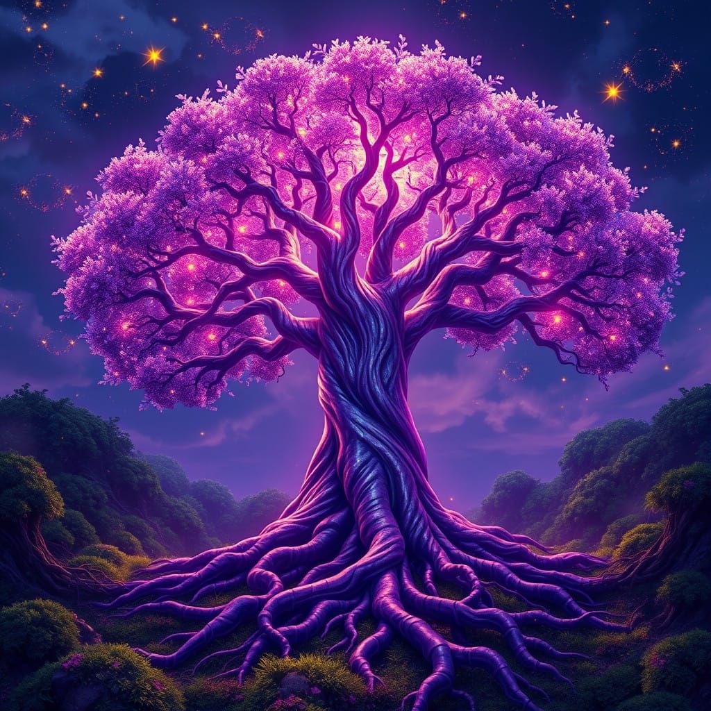 Tree of life 💜💜💜💜 - Majestic, Glowing Purple Tree of Li...