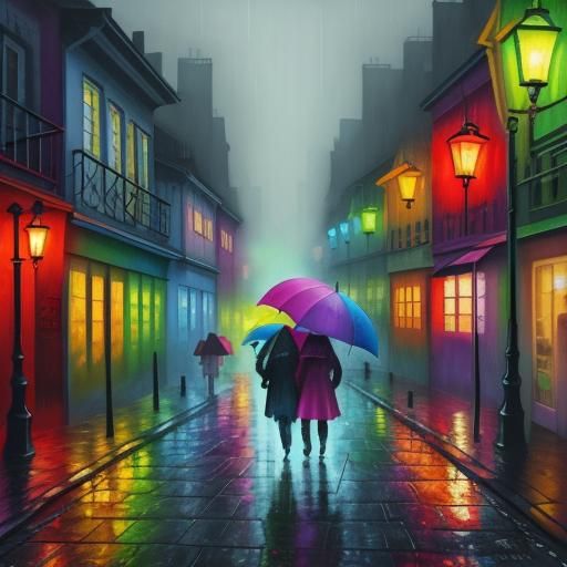 Umbrellas watercolor Dreamshaper v8 - AI Generated Artwork - NightCafe ...