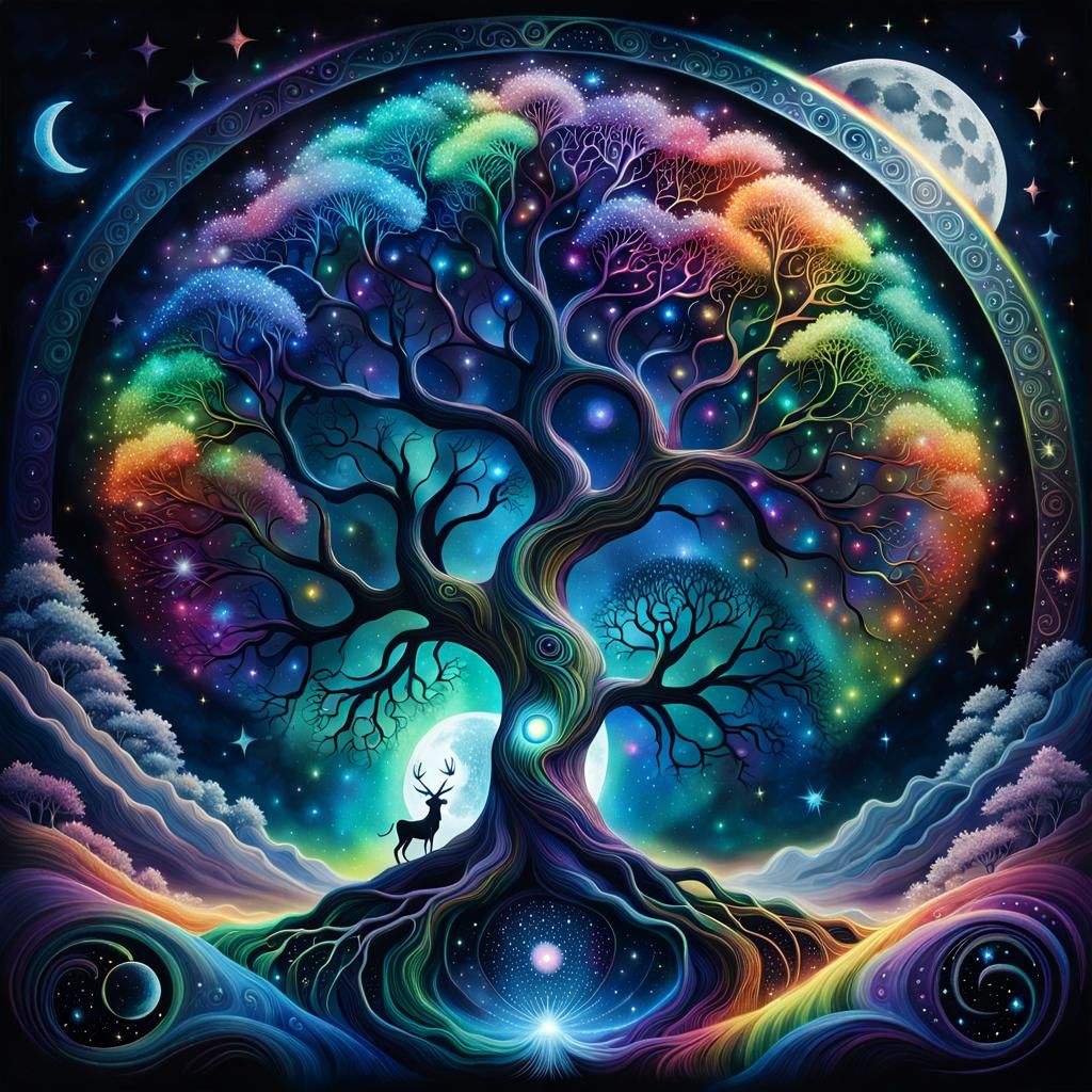 Rainbow Tree Of Life - AI Generated Artwork - NightCafe Creator