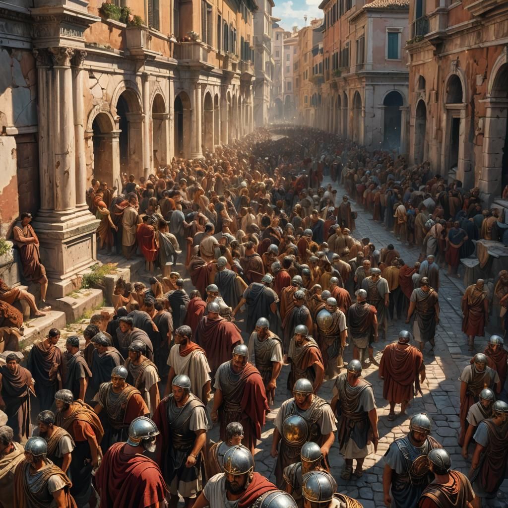 Ancient Rome, crowded street - AI Generated Artwork - NightCafe Creator
