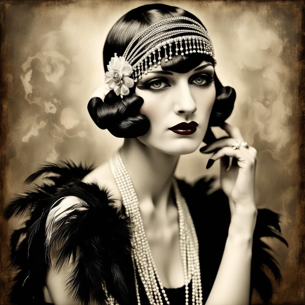 Anthropomorphic artistic image of a real flapper girl, one of a kind ...