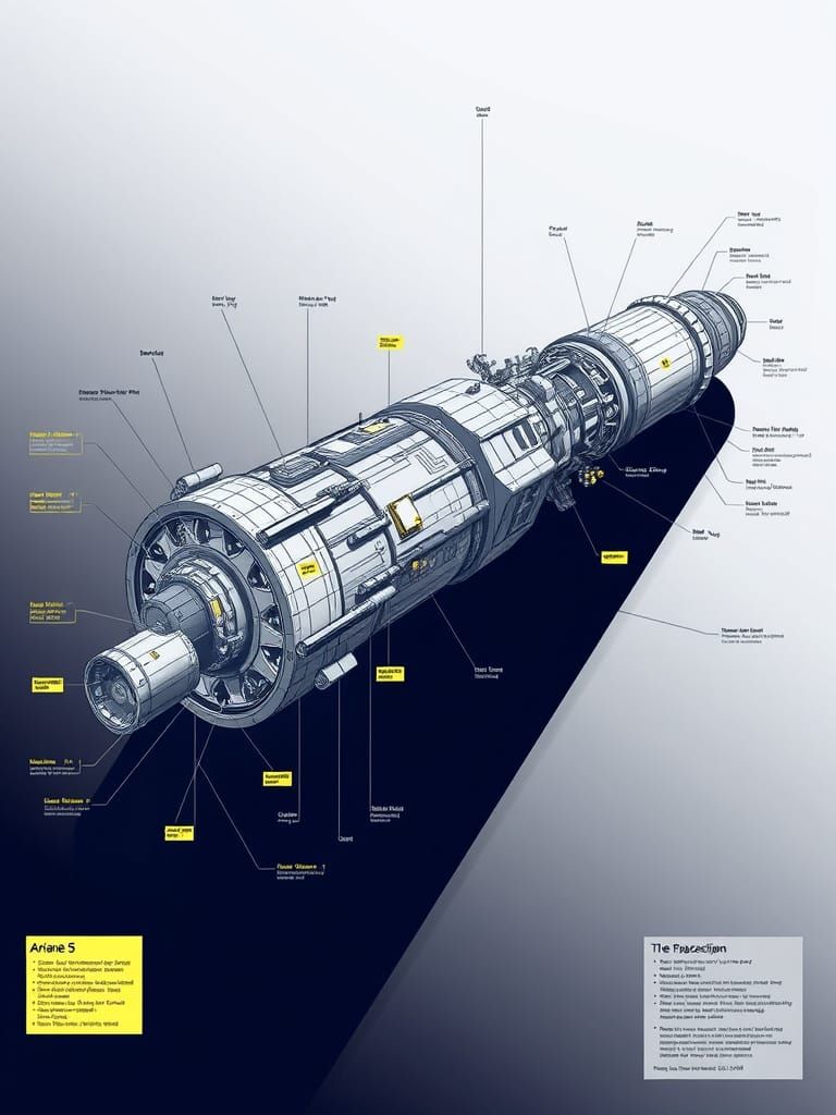 Engineering drawing: Ariane 5 spacecraft