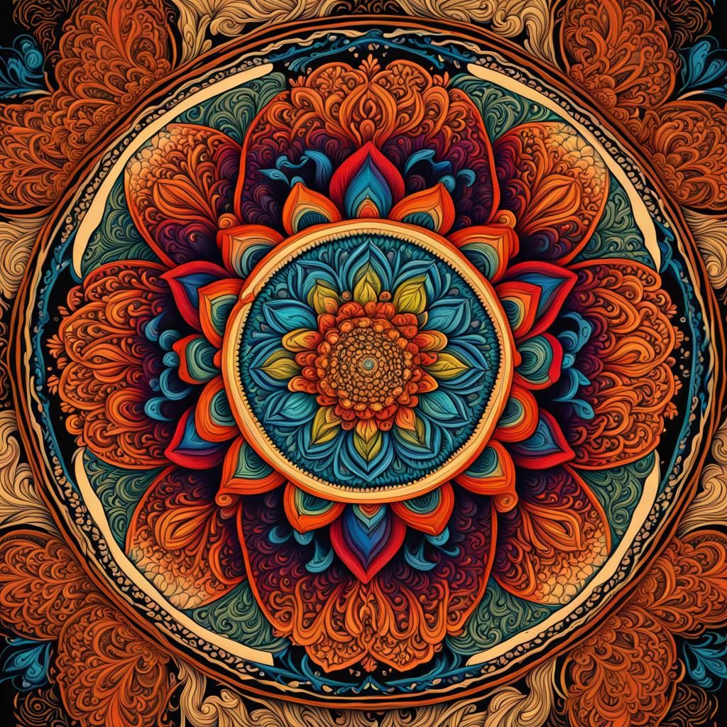 Intricate mandala, ultra-high details, high contrast, sharp edges ...