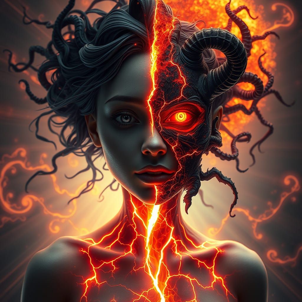 abstract representation of possession woman