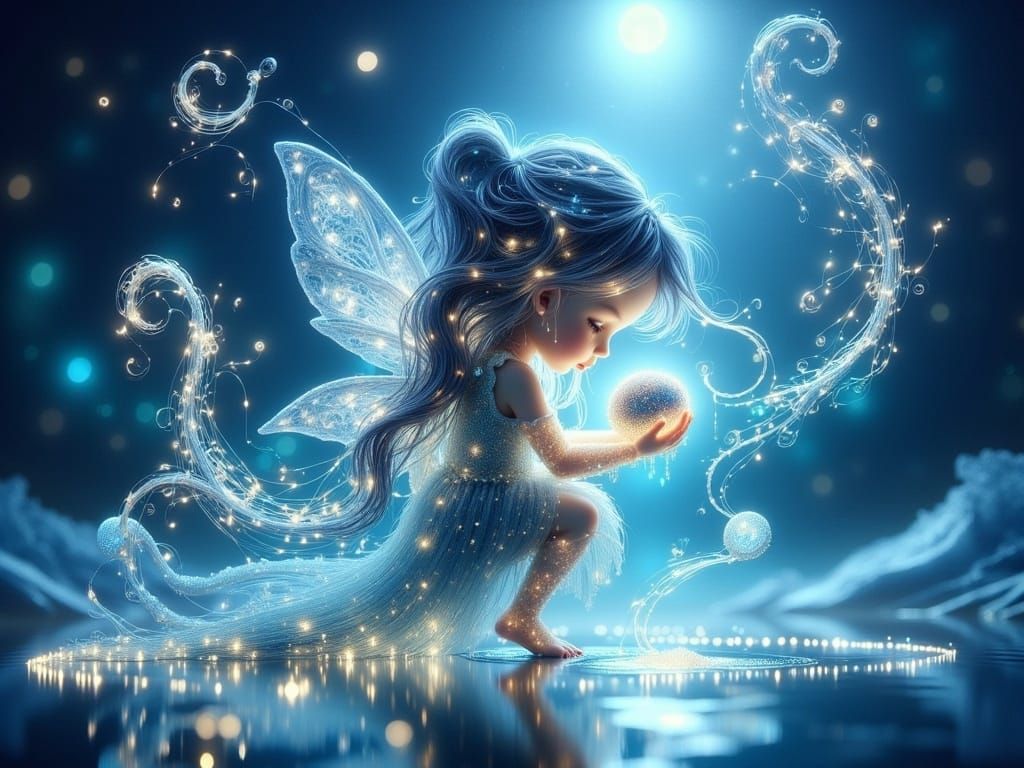 Protector of the Sea Turtles, Fairy Holds a Sea Turtle Egg