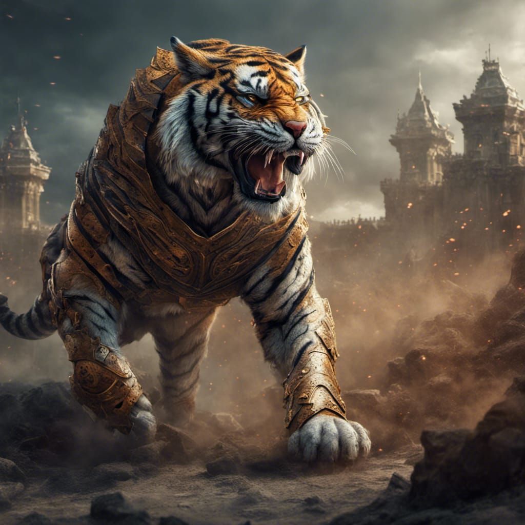 Battle Tiger - AI Generated Artwork - NightCafe Creator