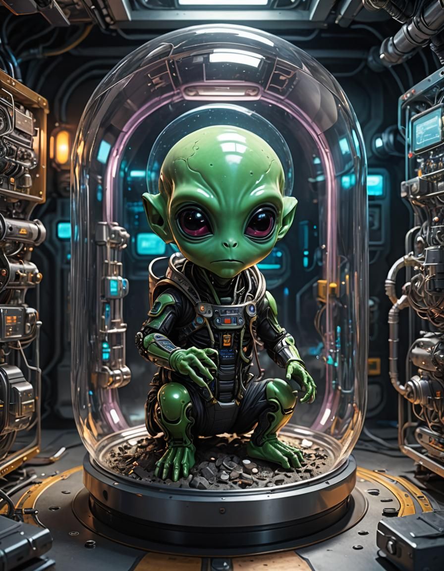 Ready to Go - Surreal Baby Alien in a Glimmering Underwater ...