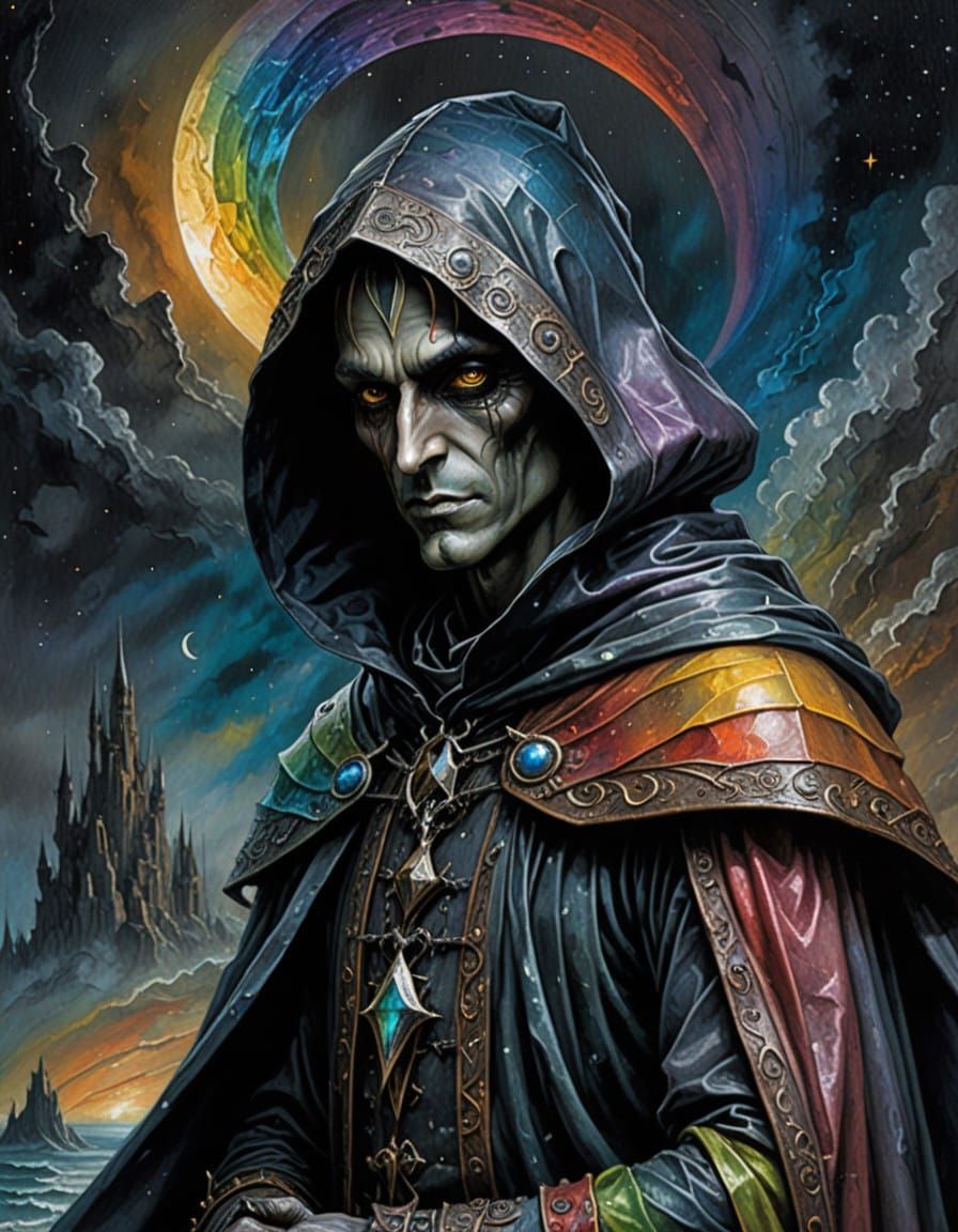 Dark elf wizard - Dark Elf Wizard in Cyberpunk Steampunk Su...