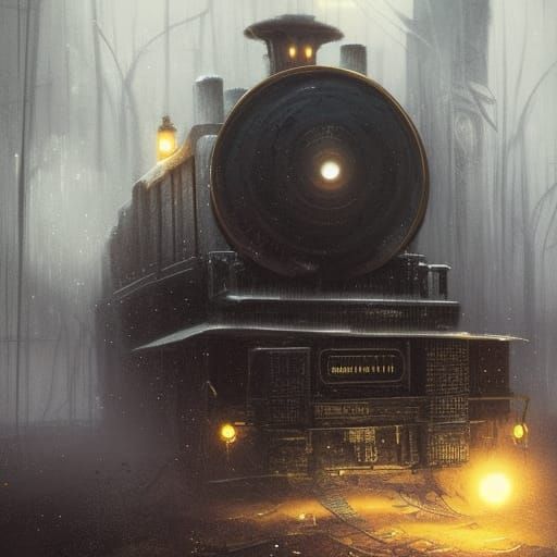 sinister ghost train - AI Generated Artwork - NightCafe Creator