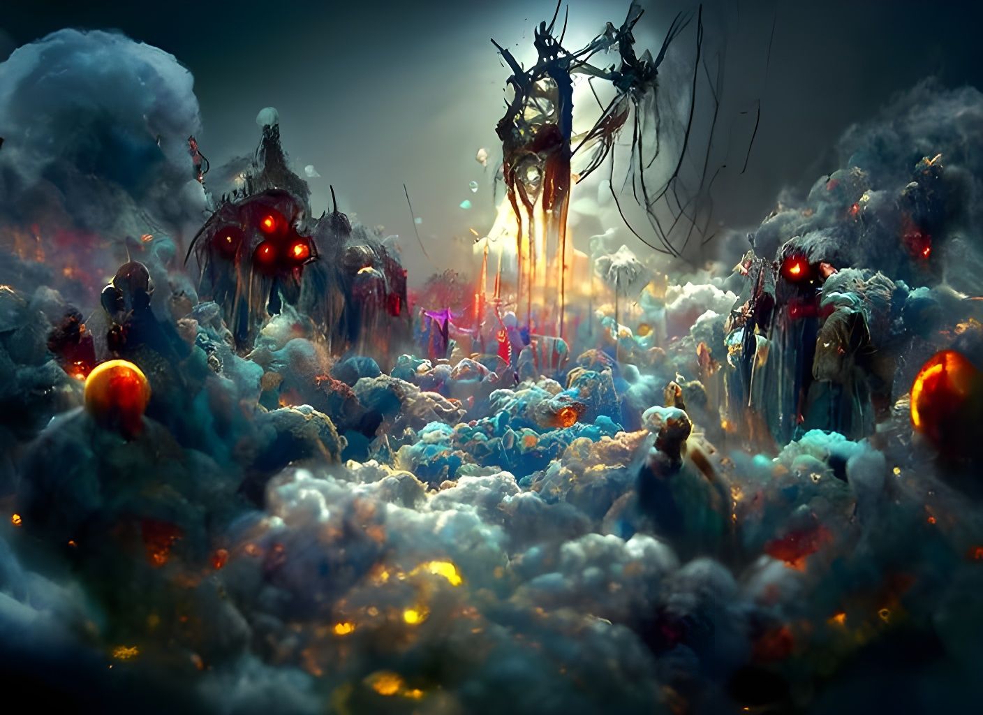 heaven vs hell - AI Generated Artwork - NightCafe Creator