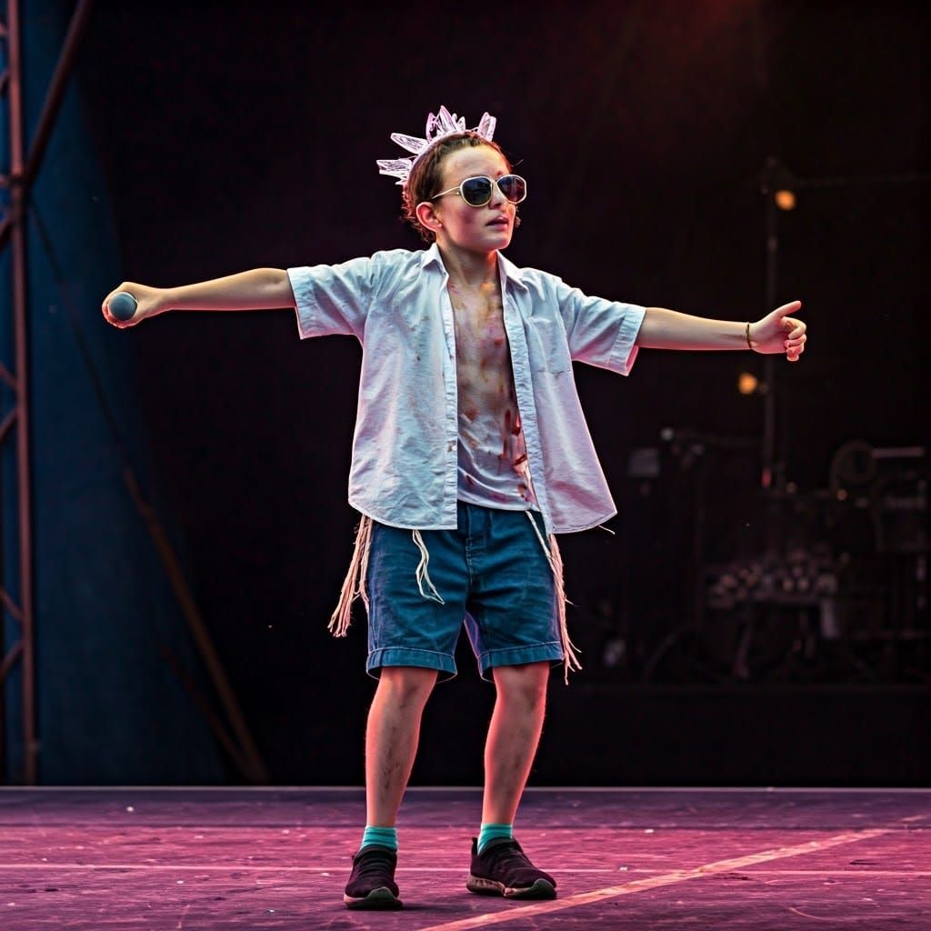 Hasidic Singer Performs at Electric Trance Party - AI Art