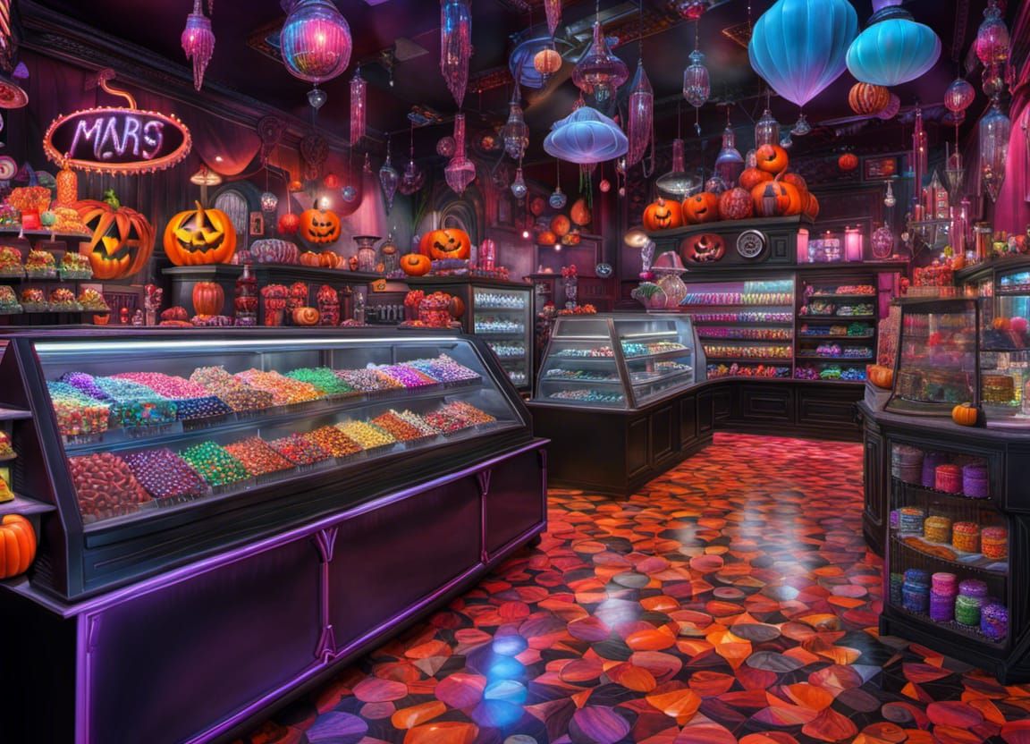 Halloween Candy Store - AI Generated Artwork - NightCafe Creator