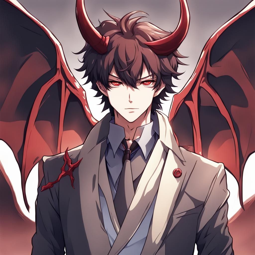 A god that is also a human turned devil, male, Anime Style - AI ...