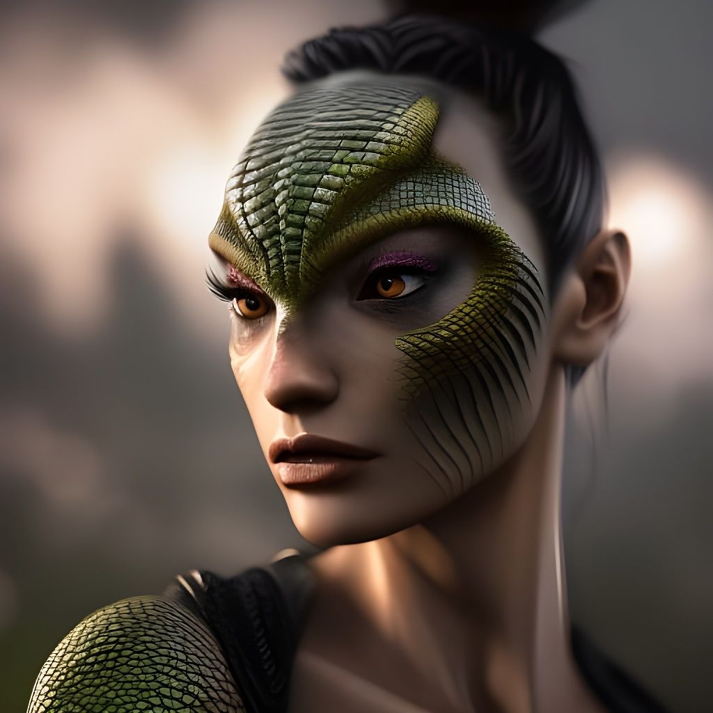 Reptile Girl - AI Generated Artwork - NightCafe Creator