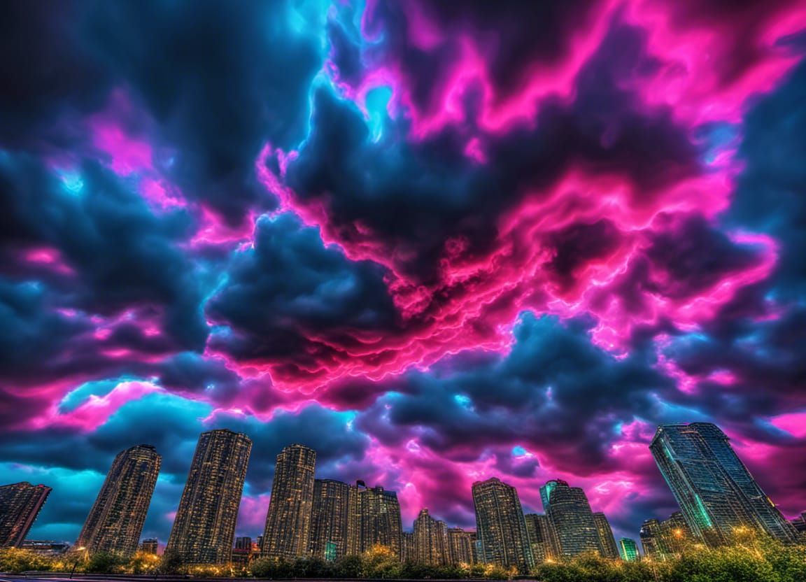 neon cloud patterns, intricate details, HDR, beautifully shot ...