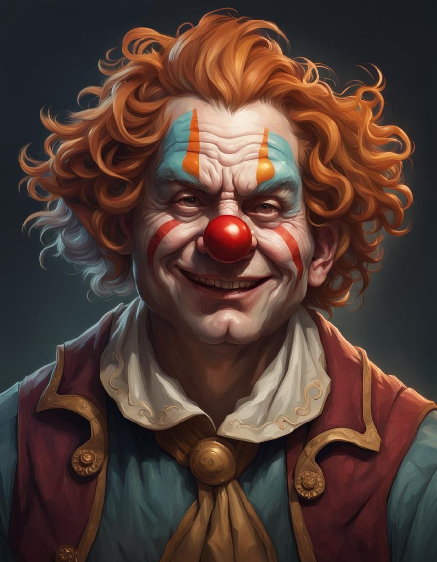 portrait of a hobbit clown - AI Generated Artwork - NightCafe Creator