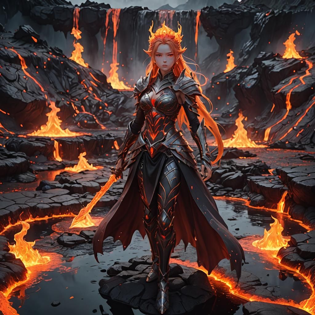 A Fire Elemental Princess - AI Generated Artwork - NightCafe Creator