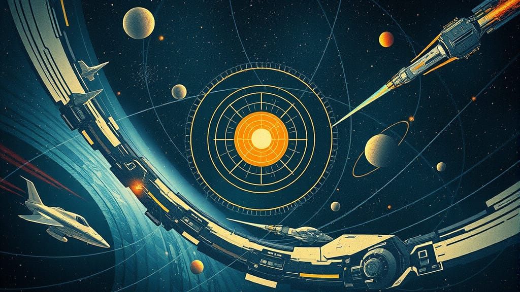 Symbolism : The Future. Technological. Space Travel. Colonisation of the Universe. Pointillism ...