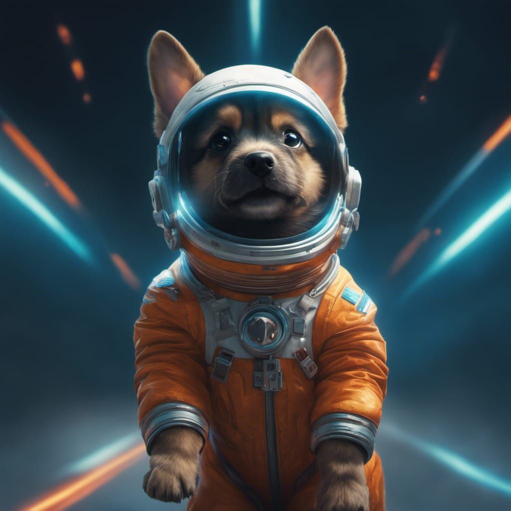 Cute puppy dog wearing a space suit - AI Generated Artwork - NightCafe ...