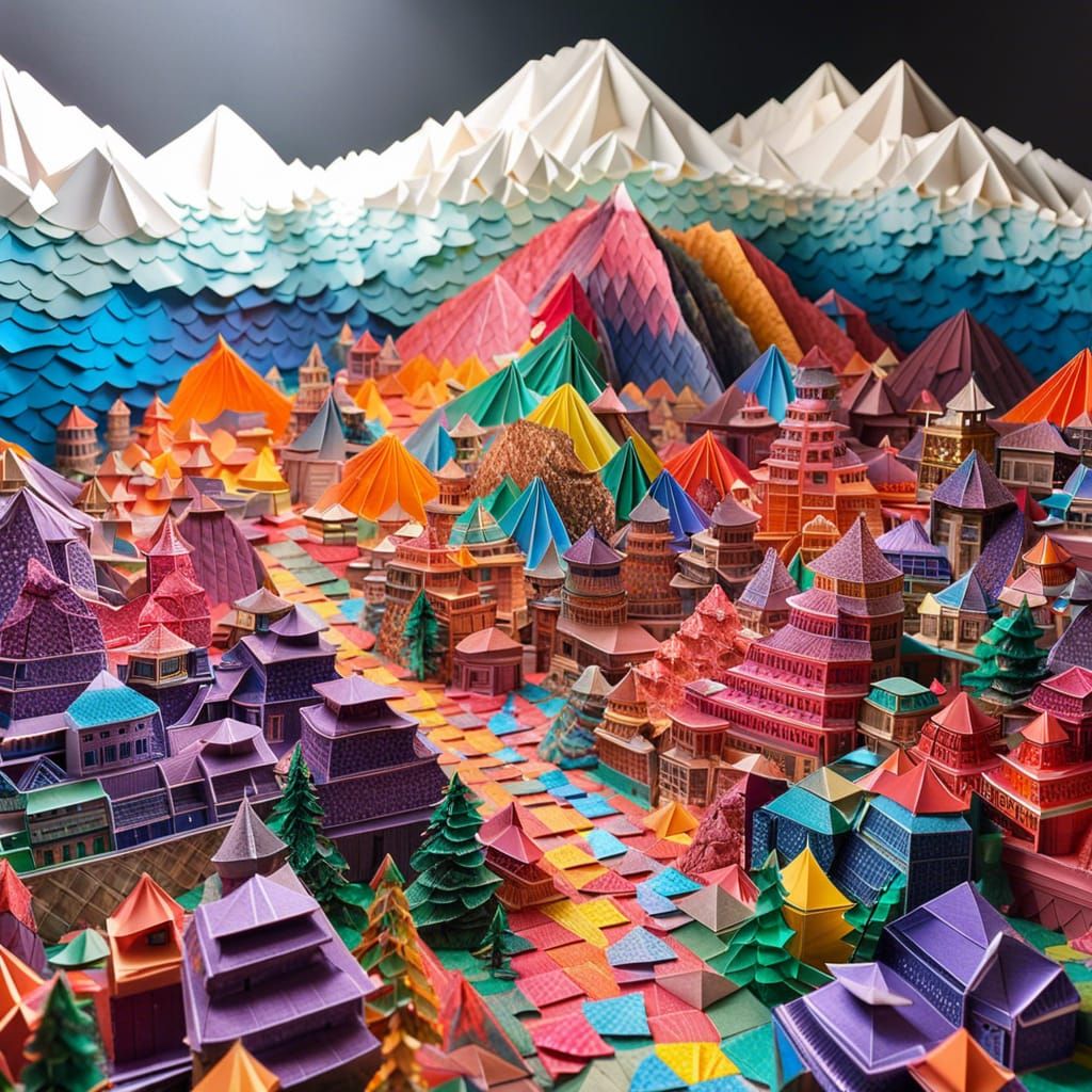 In A World Made of Origami - AI Generated Artwork - NightCafe Creator