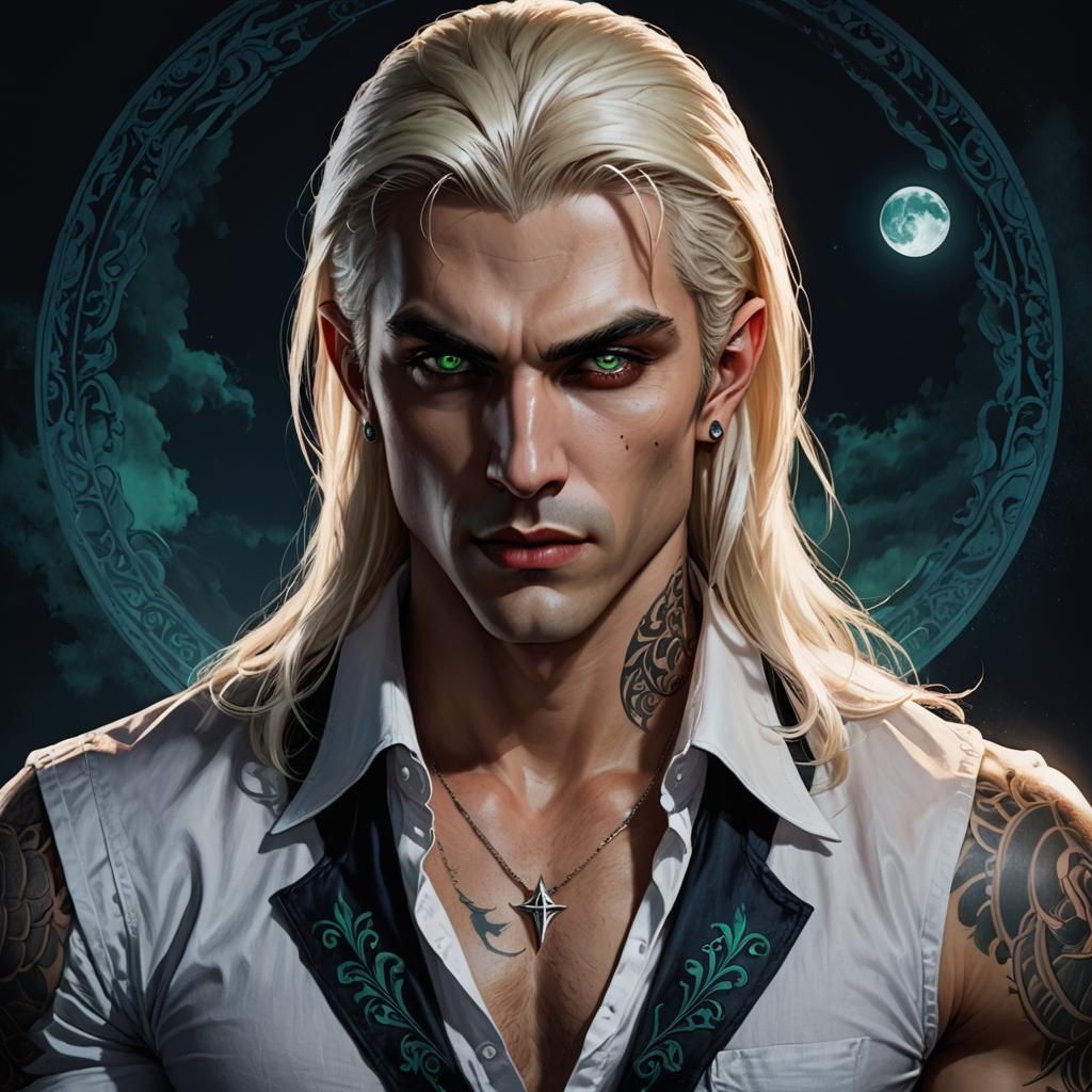 William - Brooding Vampire in Moonlit Gothic Splendor