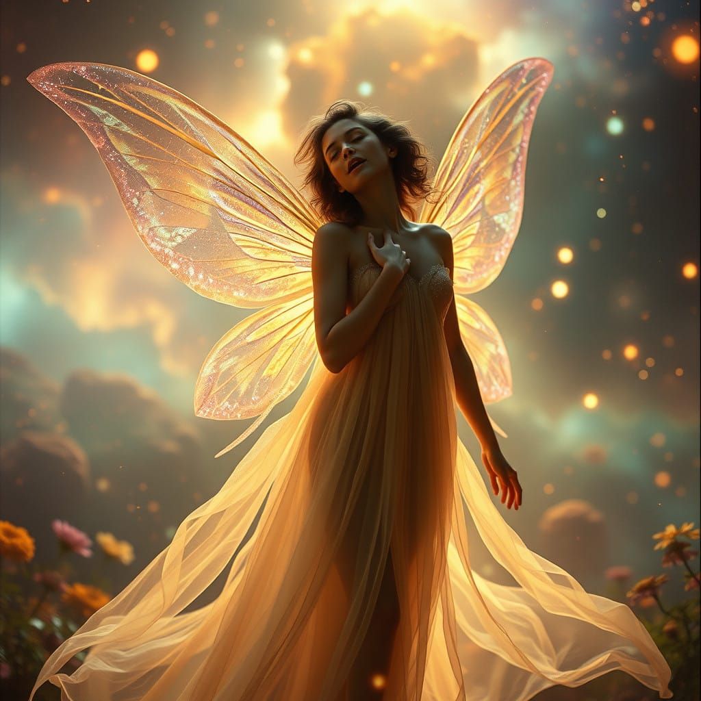 Singing fairy. - Enchanted Cosmic Fairy in Ethereal Film Sti...