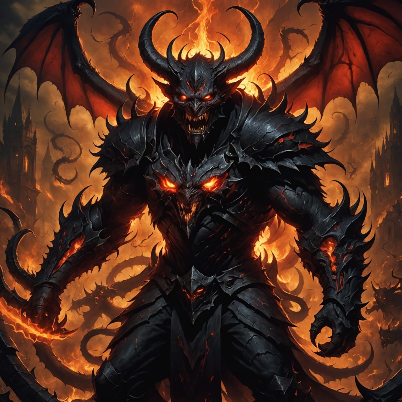 demons - Dark, Mysterious Demons in a Haunting Landscape