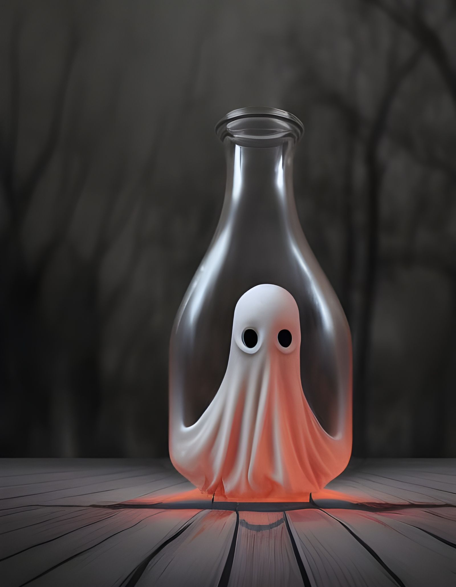 A cute spirit trapped in a dark world - AI Generated Artwork ...
