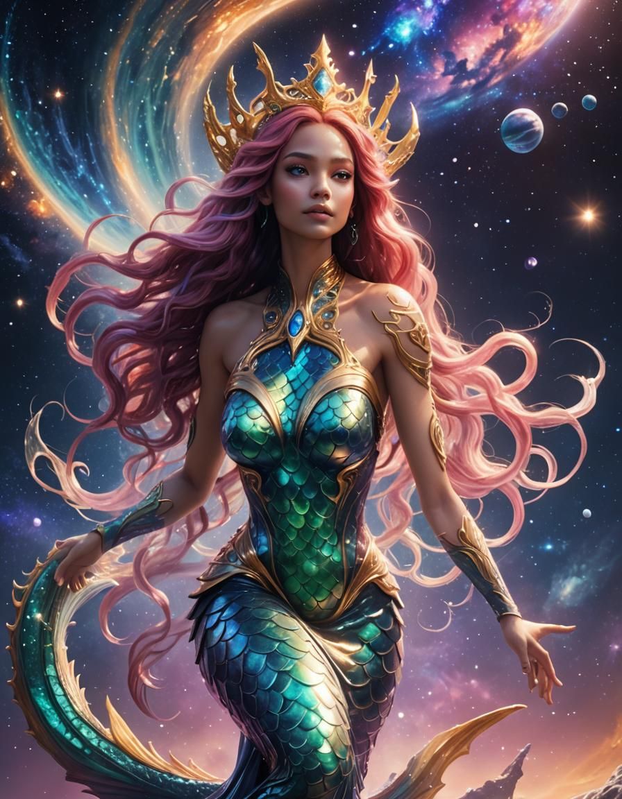Space mermaid Goddes - AI Generated Artwork - NightCafe Creator