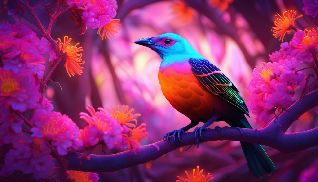 Flame Bowerbird : r/nightcafe