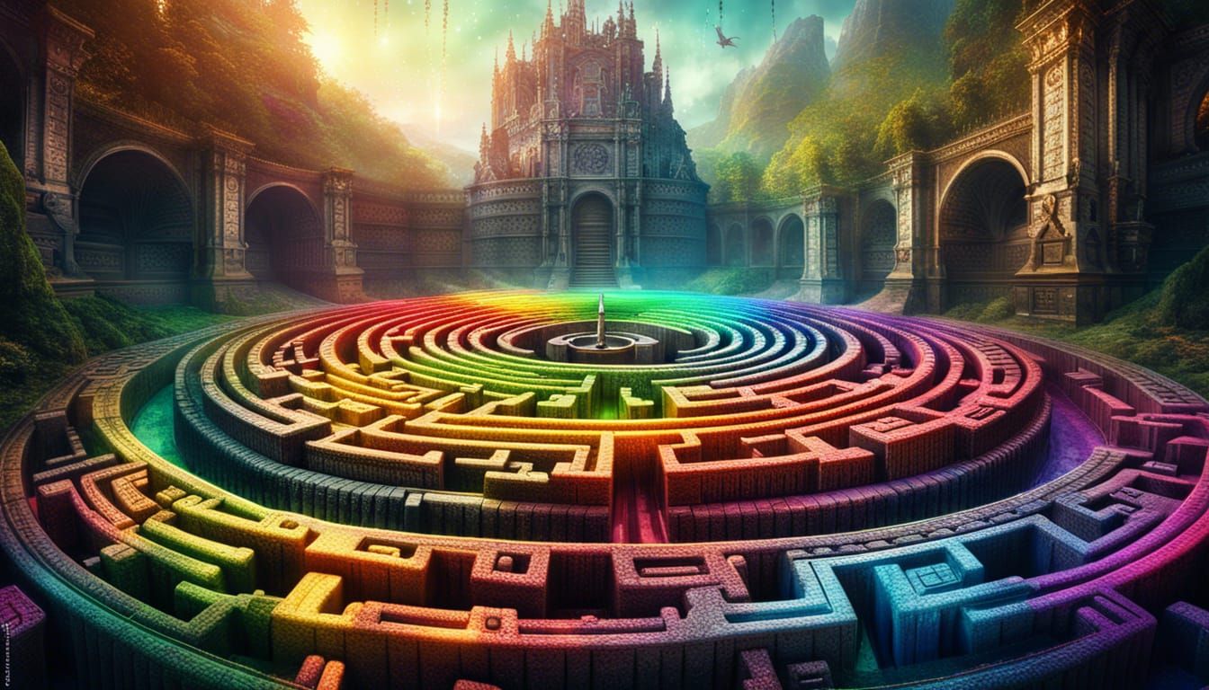 Labyrinth of the Rainbow - AI Generated Artwork - NightCafe Creator