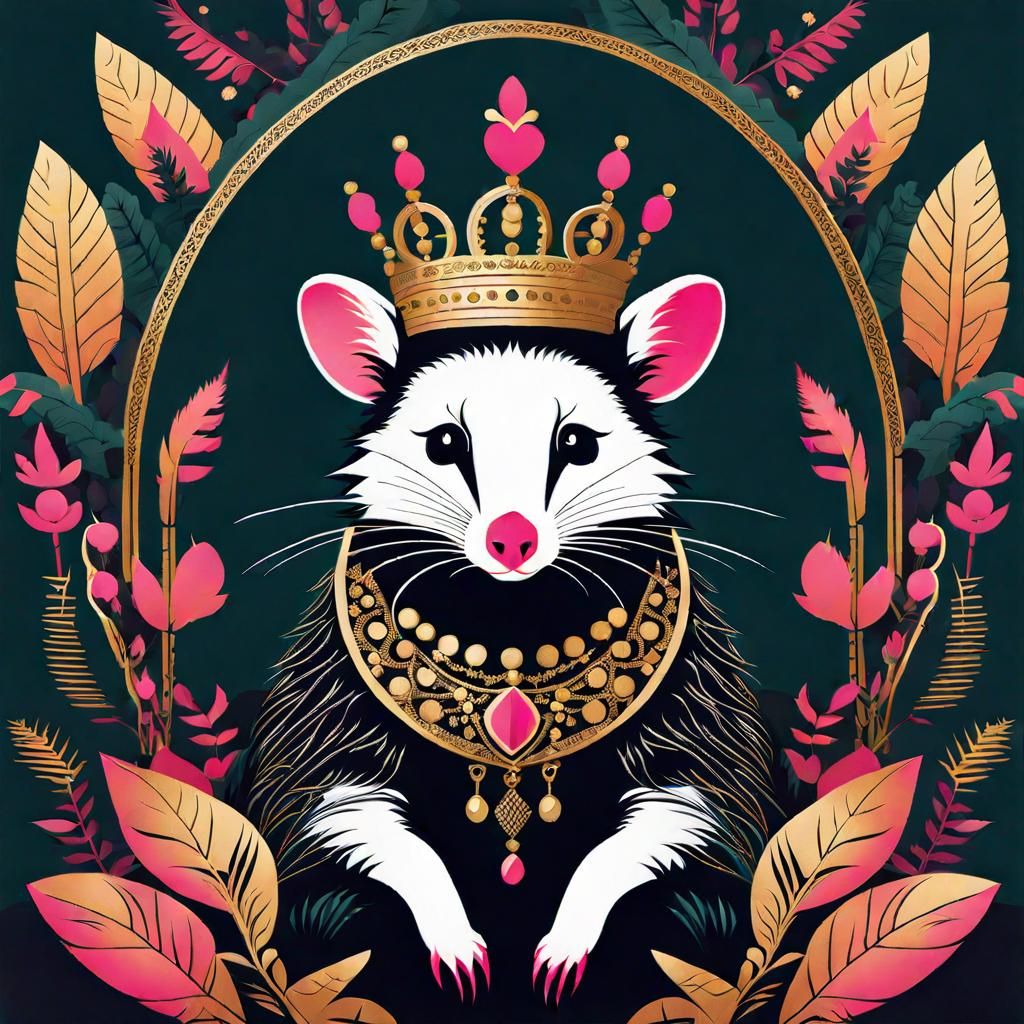 Minimalist Possum Princess - AI Generated Artwork - NightCafe Creator