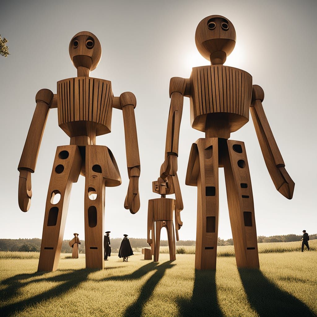 "life-size working wooden automata interpretive dance troupe performing ...