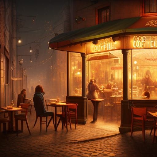 Cozy Café - AI Generated Artwork - NightCafe Creator
