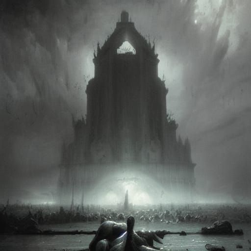 Lake of the dead sinister by Greg Rutkowski horror Gustave Doré Greg ...