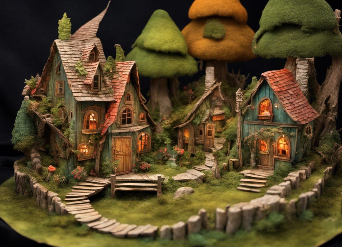 Gnome Village - AI Generated Artwork - NightCafe Creator