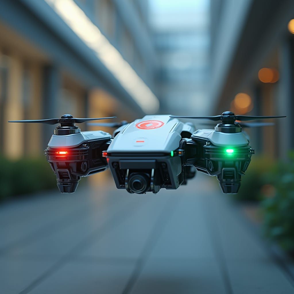 Futuristic Mini Drone in Modern Home - AI Art