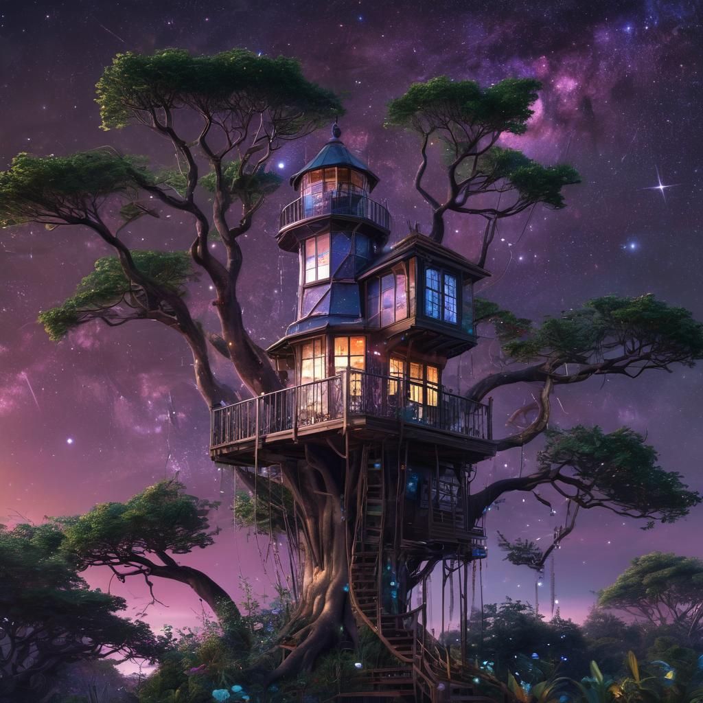 Treehouse - AI Generated Artwork - NightCafe Creator
