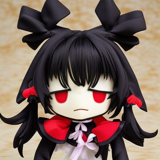 A real plush fumo, small rounded eyes empy eyes, BY ZUN from Touhou ...
