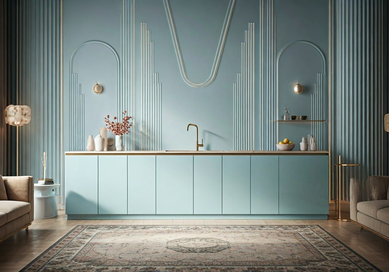 A minimalist, high-end Open Modular Kitchen Design with clean lines ...