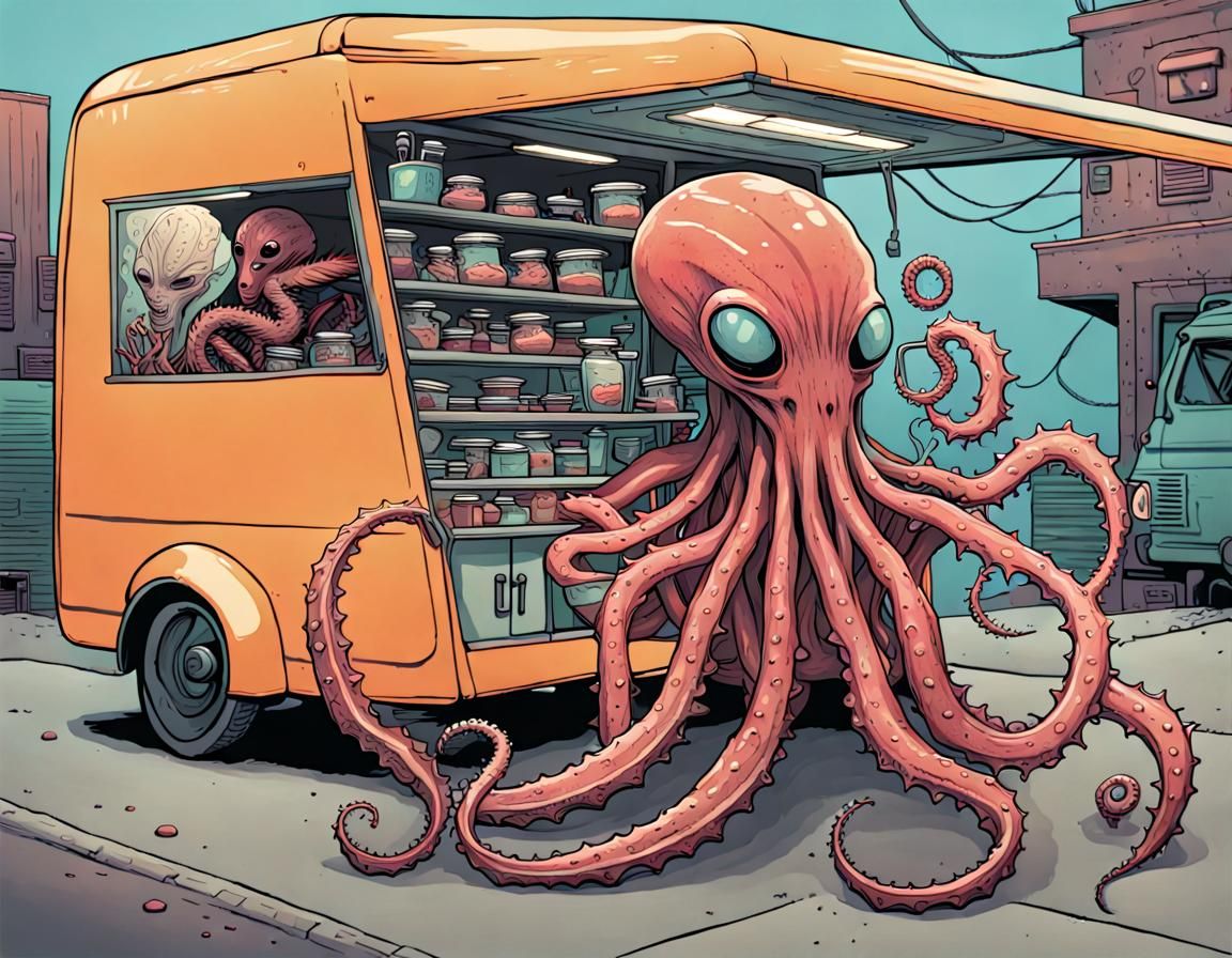 foodtruck for aliens - AI Generated Artwork - NightCafe Creator